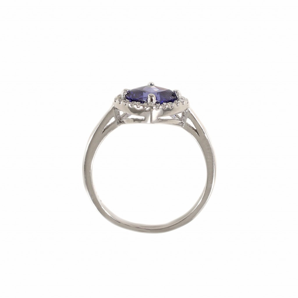 Tamara G Designs | Cushion Tanzanite Halo Ring