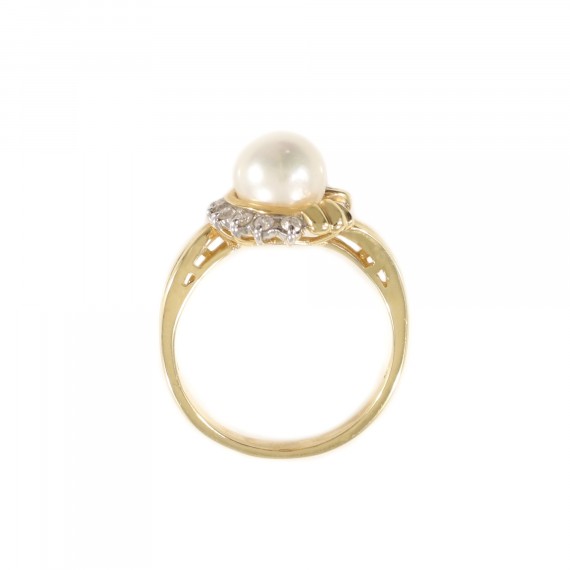 Tamara G Designs | Diamond Halo Pearl Ring